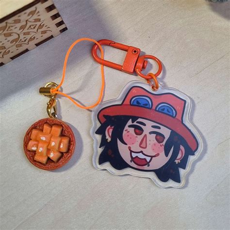 Portgas D Ace Acrylic Chibi Keychain Etsy