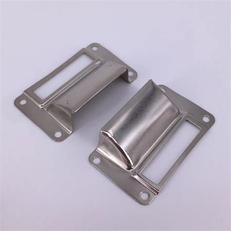 Vintage White Silver Metal Label Pulls File Name Index Card Holder