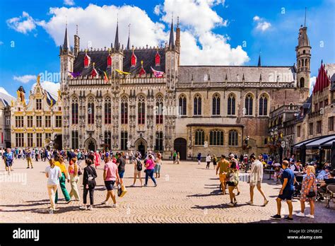 Burg Square Brugse Vrije L Bruges City Hall C And Basilica Of The