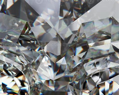 Realistic Diamond Crystal With Caustic Close Up Texture Background 3d