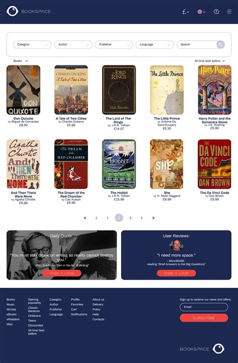 Bookspace 一个书店的着陆页UI设计作品企业官网详情页 列表页首页素材资源模板下载 3117831871 花瓣网