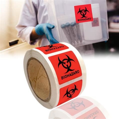 Performore 4 X 4 Biohazard Stickers Roll Of 250 Warning Labels