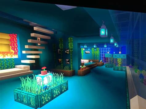 Underwater Basement Minecraft Interior Design Minecraft Houses Minecraft House Designs