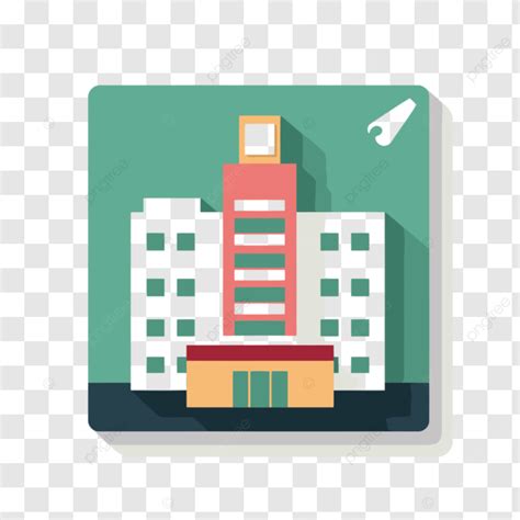 공항 건물을 보여주는 평면 아이콘 벡터 흰색 배경에 병원 포스터의 단순한 다채로운 아이콘 그림자 없음 작은 프레임 중앙 Png 일러스트 및 벡터 에 대한 무료