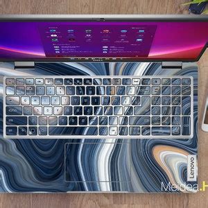 Lenovo Laptop Skins Yoga I Personalized Customizable Abstract Black Mable Vinyl For Lenovo Slim