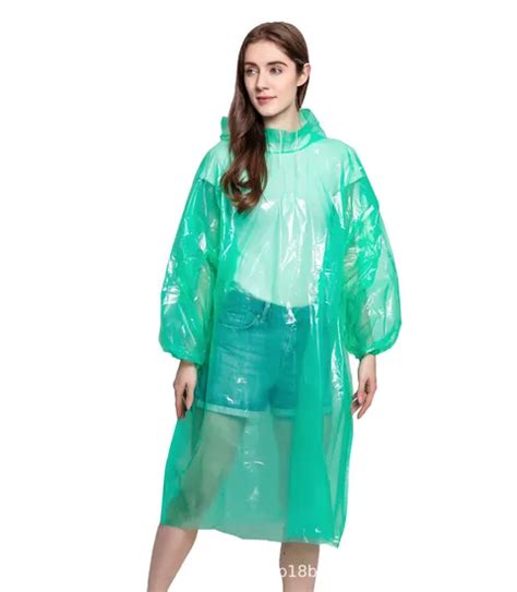 Multicolor Disposable Pe Folding Pocket Rain Long Jacket Waterproof