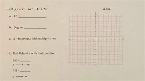 Solved Use The End Behavior And X Intercepts To Create A