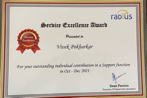 Vivek Pokharkar On Linkedin Thank You Radius For Appreciating My