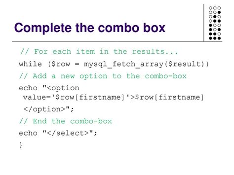 Php Combo Box Fdsc Module 109 Server Side Scripting And Ppt Download