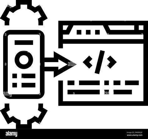 Mobile First Indexing Seo Line Icon Vector Illustration Stock Vector