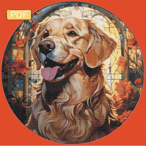 Golden Retriever Stained Glass Pattern Etsy