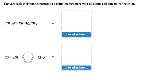 Solved Convert Each Shorthand Structure To A Complete