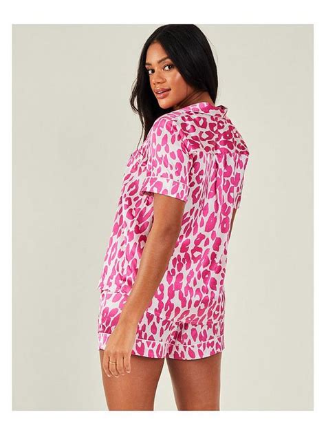 Accessorize Leopard Print Satin Pyjama Set Very
