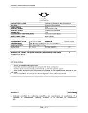 Semester Test Memo Docx Semester Test ECM A EKM A FACULTY COLLEGE Babe CAMPUS ES