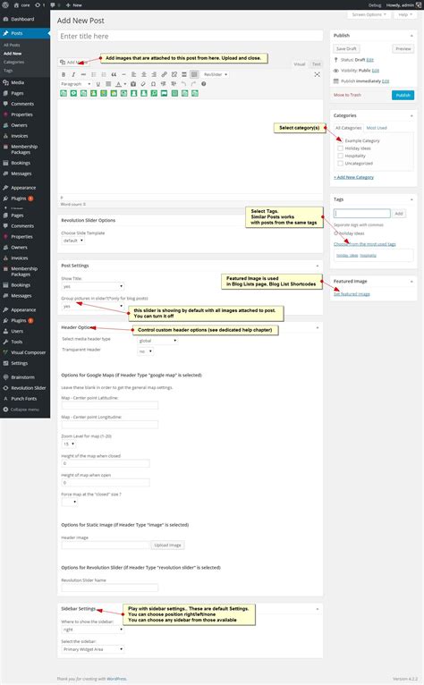 BLOG POST SETTINGS WP Rentals Help