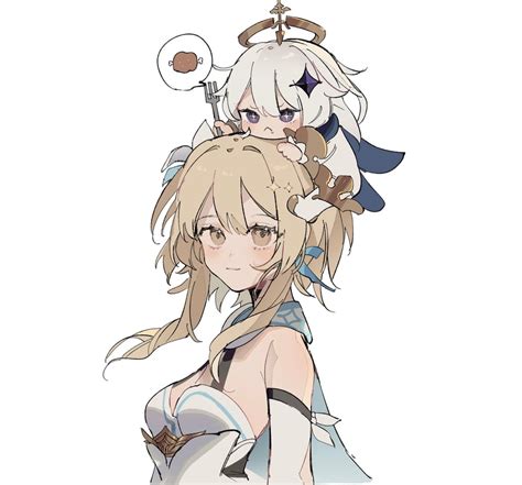 Lumine And Paimon Genshin Impact Drawn By Note Nii Danbooru