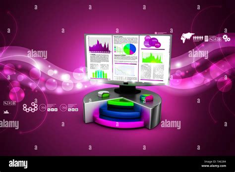 Stock Chart Showing The Computer Monitor Stock Photo Alamy