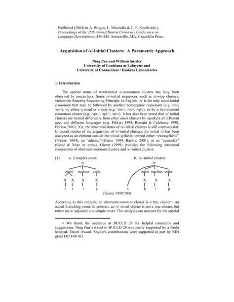 Setting The Parameters Of Syllable Structure