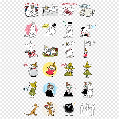 Little My Moomins Moominvalley Moominmamma Snufkin Sticker Line Love