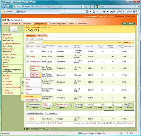 Code On Time Globalization Localization Multi Select Batch Editing