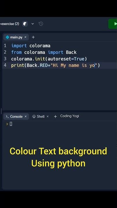 How To Print Colour Text Using Python Coding Pythonprogramming Shorts Pythonprojects