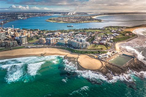 Download Newcastle Australia Coastline Aerial View Wallpaper