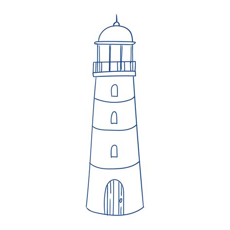 Lighthouse Outline Showcasing Architectural Style And Coastal