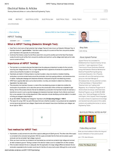 Hipot Testing Electrical Notes And Articles Pdf Capacitor Alternating Current