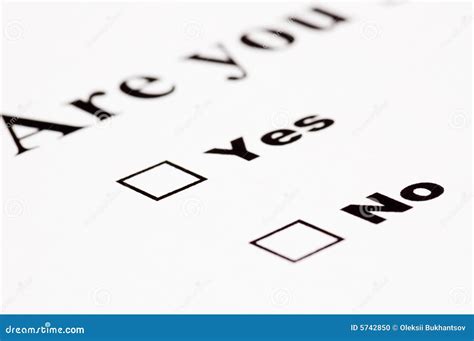 Blank Yesno Form Royalty Free Stock Image 5742850