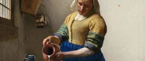 中外经典名画鉴赏丨倒牛奶的女人 簪花仕女图 人物 荷兰 维米尔