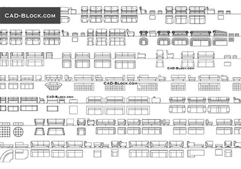 Living Room Furniture CAD Blocks Free