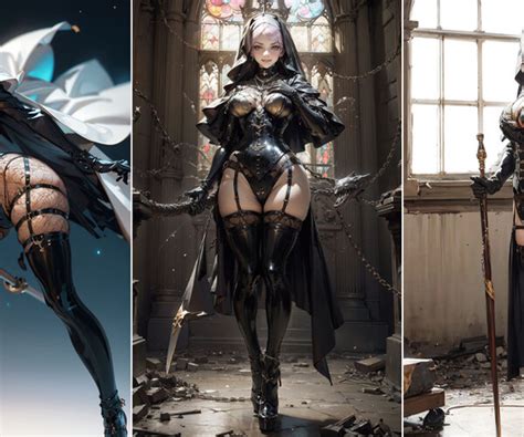 Artstation 400 Various Thicc Battle Nun Beauties Warrior Diverse