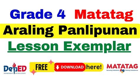 Grade 4 Matatag Lesson Exemplar Araling Panlipunan Quarter 1 All