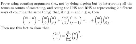Solved Prove Using Counting Arguments Ie Not By Doing