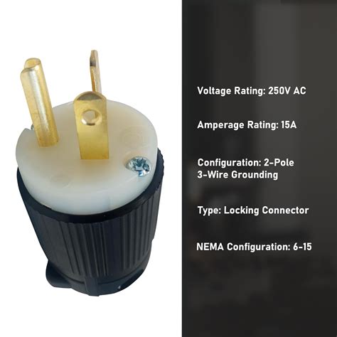 Ocs Parts Nema 6 20 Juego De Conectores Y Conectores De Bloqueo 250v