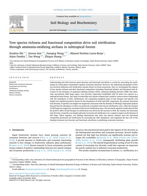 Pdf Tree Species Richness And Functional Composition Drive Soil