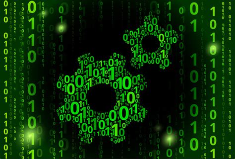 Gears Binary Code Vector Pattern Background Stock Illustration