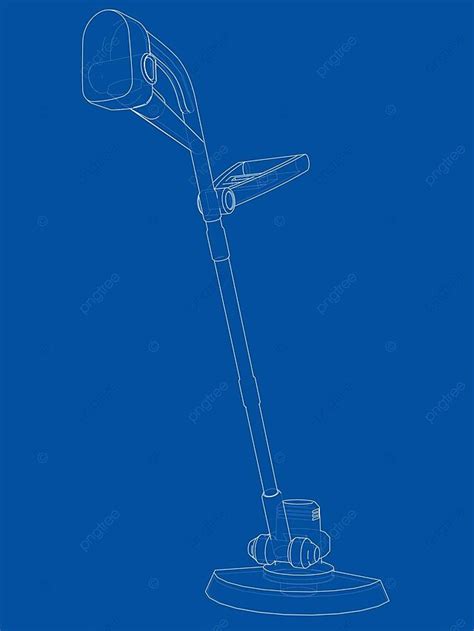 Outline Trimmer Grass Cutter Vector Drawing Gardening Nature Vector