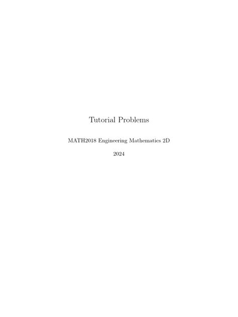 Math2018 Tutorial Problems Pdf Eigenvalues And Eigenvectors