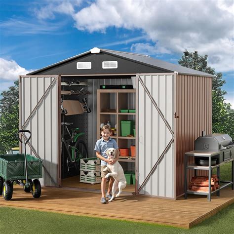 Gvdv 8x6 Ft Full Size Outdoor Metal Storage Shed Durable