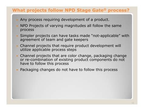 Npd Stage Gate Presentation Pdf