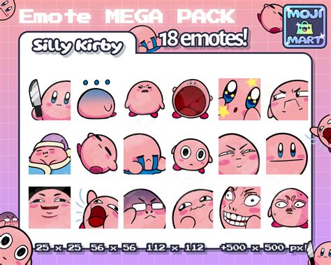 Silly Kirby Emotes For Twitch Discord Kick Cute Emoji Kirby