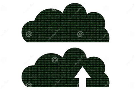 Cloud Made With Green Binary Code Concept Stock Illustration