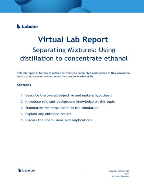Separating Mixtures Lab Mt 1 Copyright Labster Aps 2021 Virtual Lab