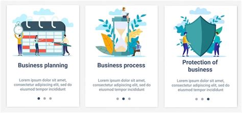 사용자 인터페이스를 위한 Ui 및 Ux 인터페이스 세트 주제 비즈니스 계획 및 보안 프리미엄 벡터