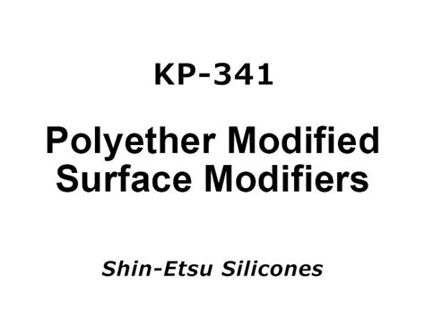 kp 341 shin etsu silicone selection guide