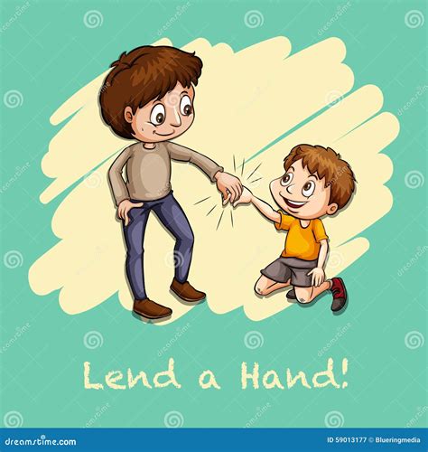 Old Saying Lend A Hand Stock Vector Image 59013177