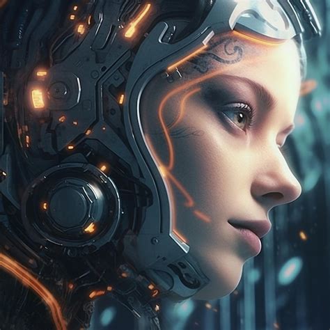 Premium Ai Image 3d Rendering Of A Female Cyborg In A Cyberspace