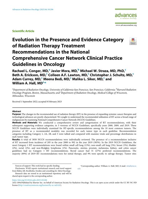 PDF Evolution In The Presence Evidence Category Of Radiation Therapy Treatment