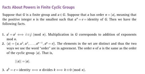 Solved Facts About Powers In Finite Cyclic Groups Suppose Chegg Com
